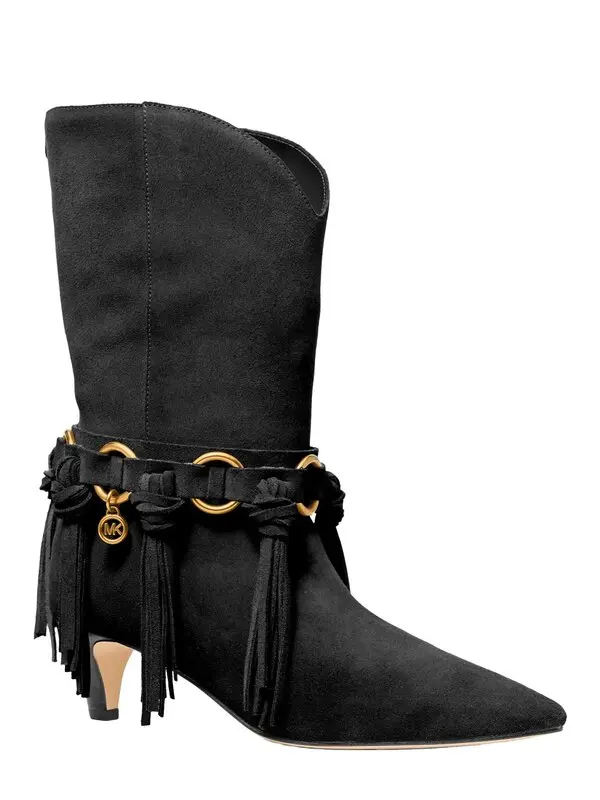 Michael Kors Daniela Fringe Suede Boot - Black