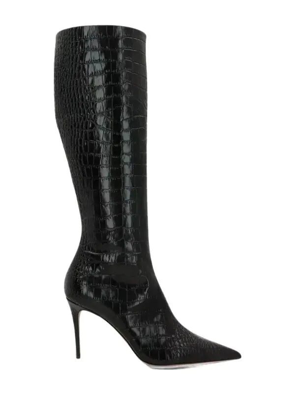 Paris Texas Vera Crocodile-effect Leather Boots - Grey
