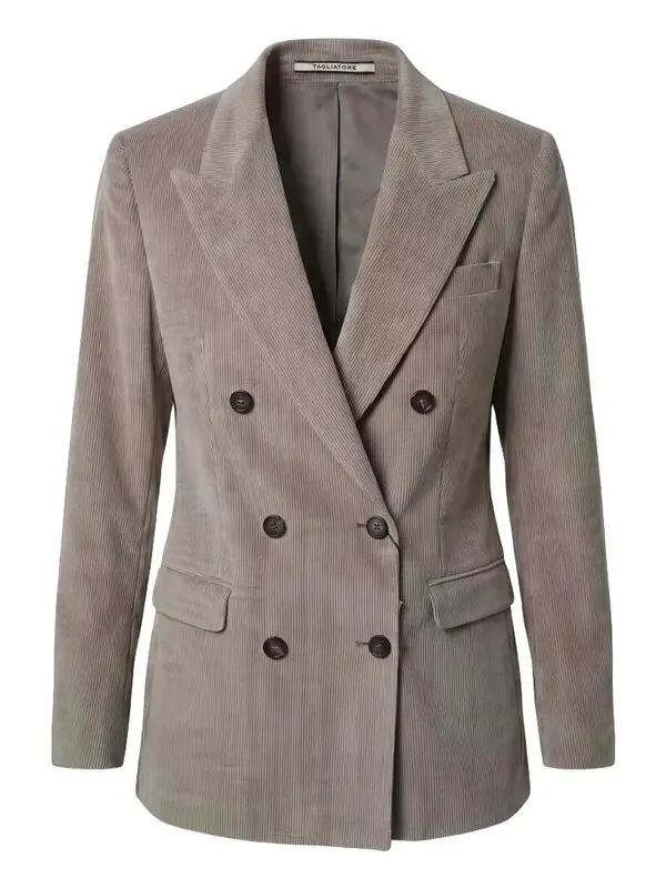 Tagliatore Double-breasted Corduroy Blazer - Brown