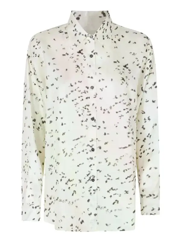 ALYSI Abstract Print Long Sleeve Shirt - White
