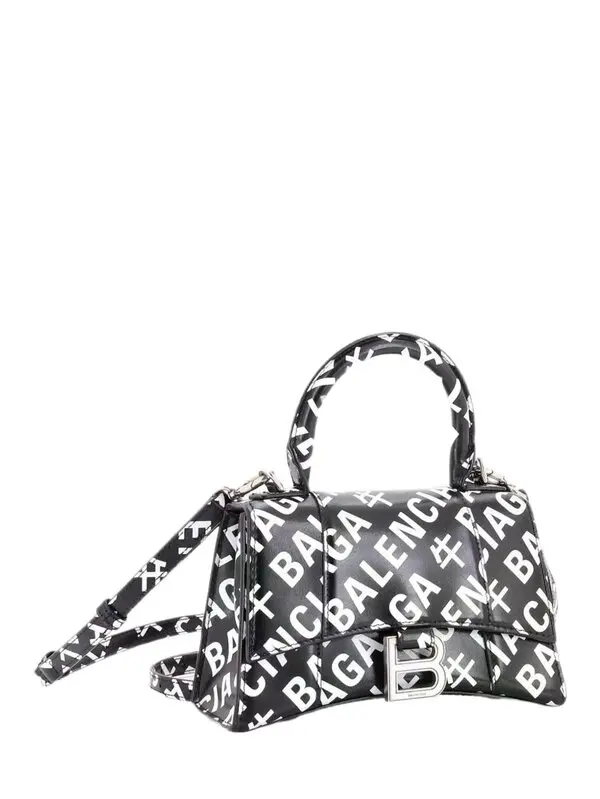 Balenciaga Hourglass Top Handle Bag Xs Satchel - Black