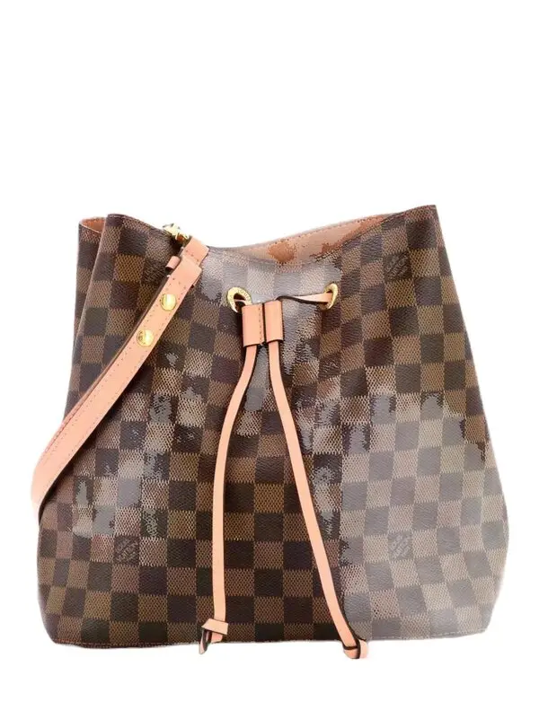 LOUIS VUITTON Damier Mm Bucket Bag With Leather Trim - Pink