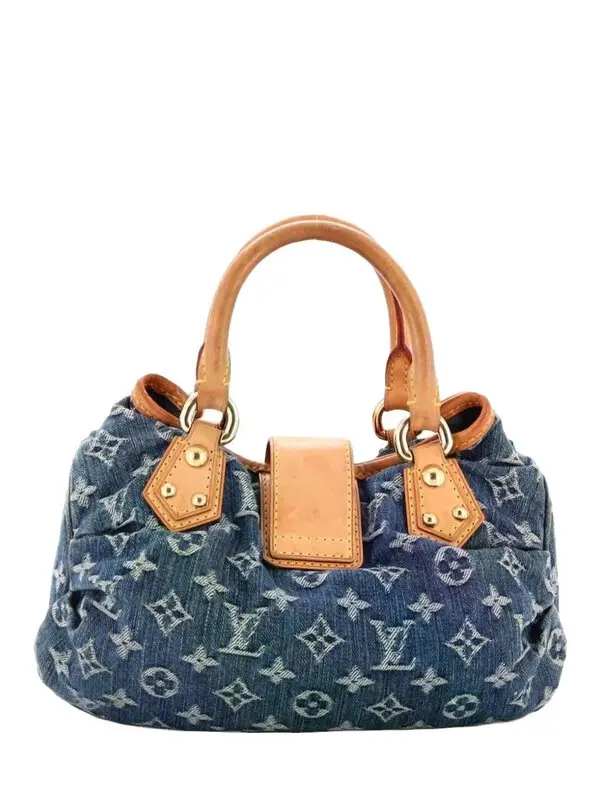 LOUIS VUITTON Monogram Denim Pleaty Satchel - Blue
