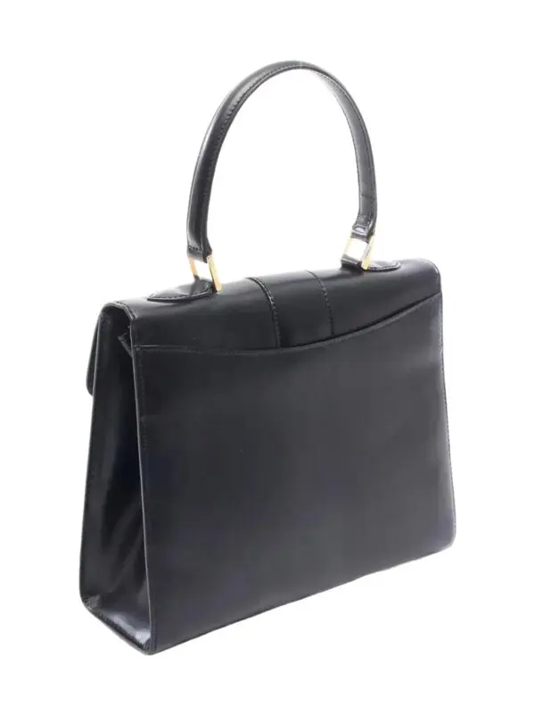 Celine Leather Carriage Horse-clasp Handbag - Black