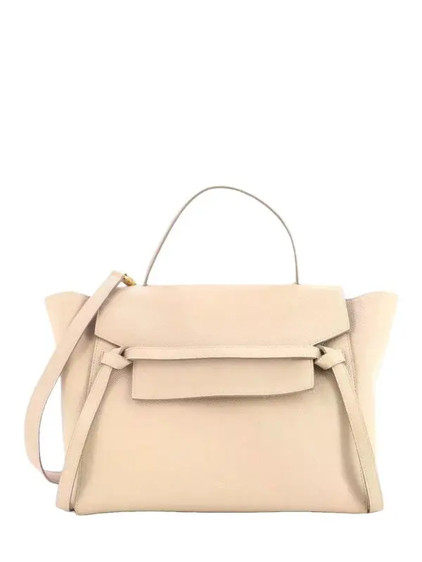 Celine Belt Bag Textured Leather Mini Shoulder Bag - Neutrals