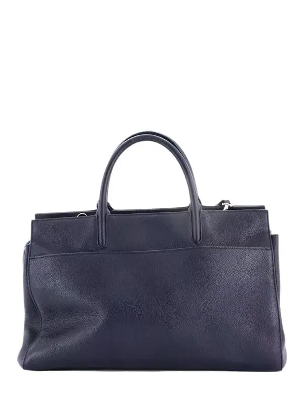 Saint Laurent Rive Gauche Cabas Leather Medium Tote Bag - Blue