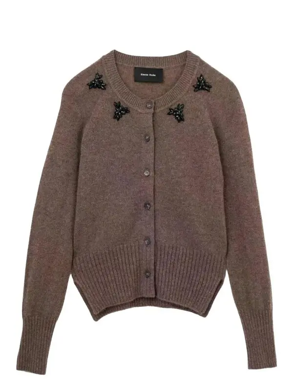 Simone Rocha Embellished Cardigan - Brown
