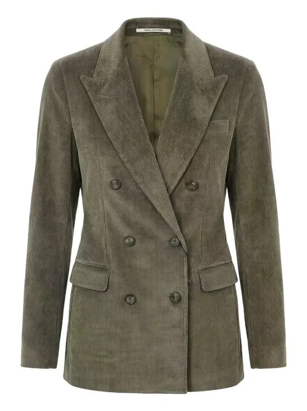Tagliatore Double-breasted Corduroy Blazer - Green