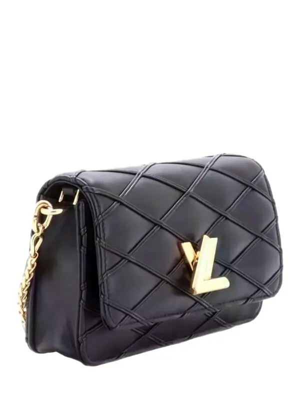 LOUIS VUITTON Go-14 Wallet On Chain Malletage Leather Shoulder Bag - Black