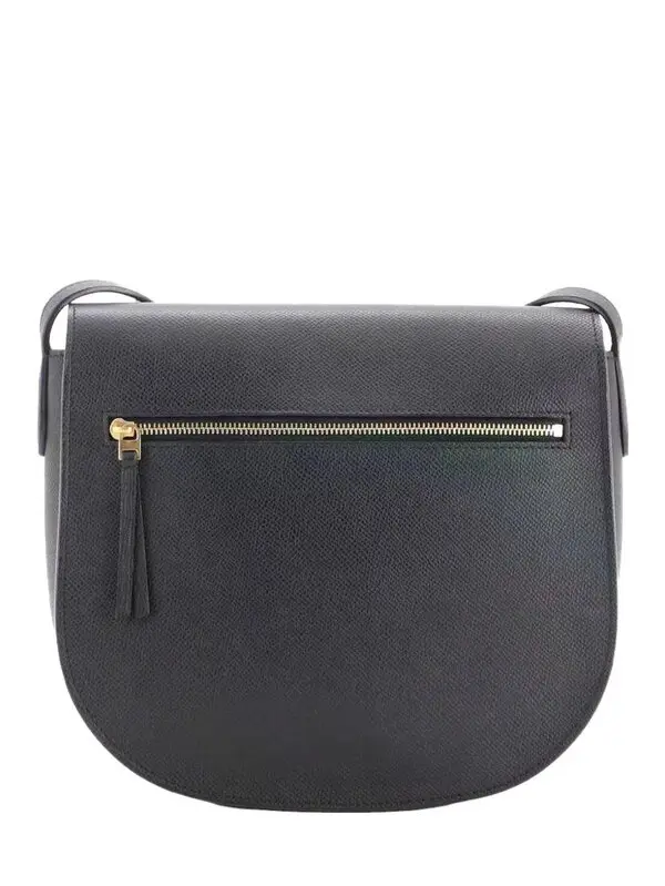 Celine Trotteur Grainy Leather Medium Crossbody Bag - Black