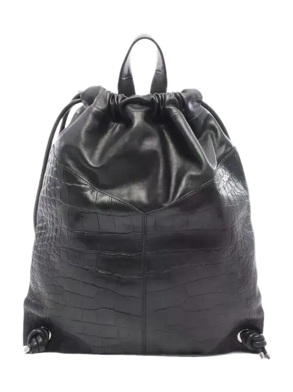 JIMMY CHOO Marlon Crocodile-effect Backpack - Black