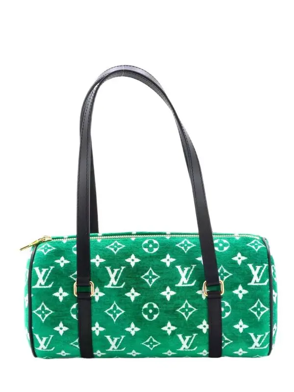 LOUIS VUITTON Papillon Match Monogram Jacquard Velvet Handbag - Green