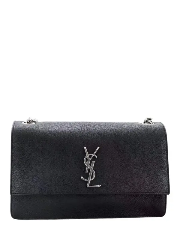 Saint Laurent Sunset Leather Shoulder Bag - Black