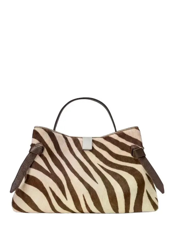 Yuzefi Gyoza Zebra-print Calf Hair Tote Bag - Neutrals