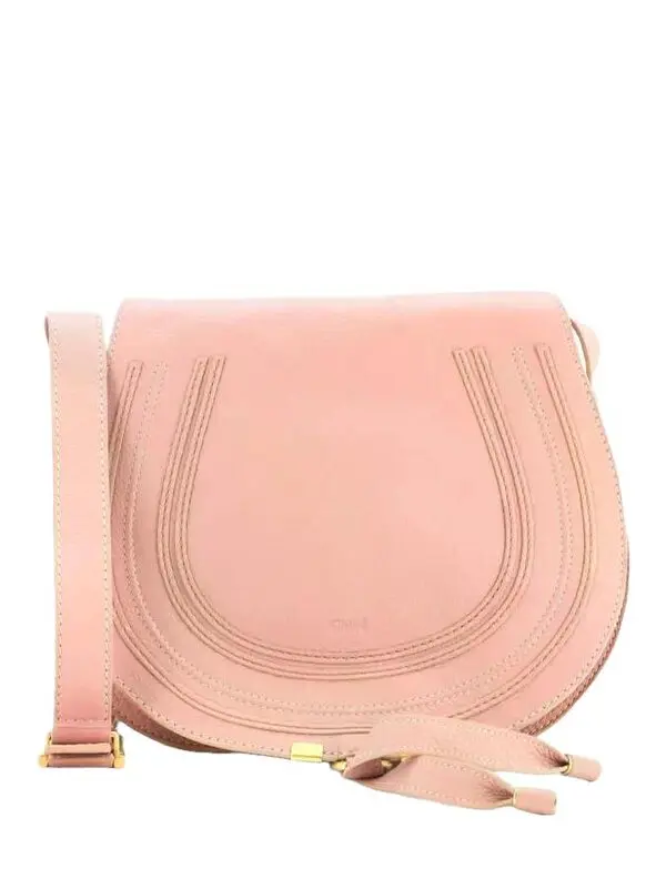Chloé Marcie Leather Medium Crossbody Bag - Pink