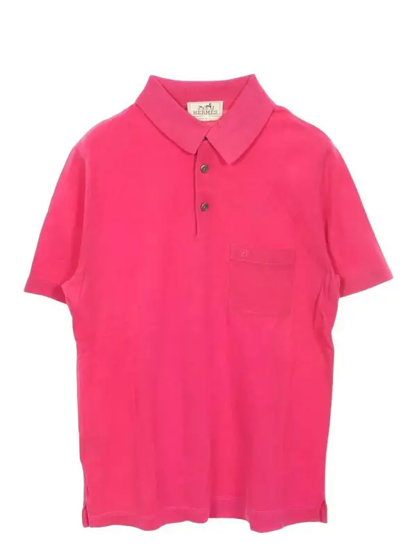 Hermès 2010s H Embroidery Polo Shirt - Pink