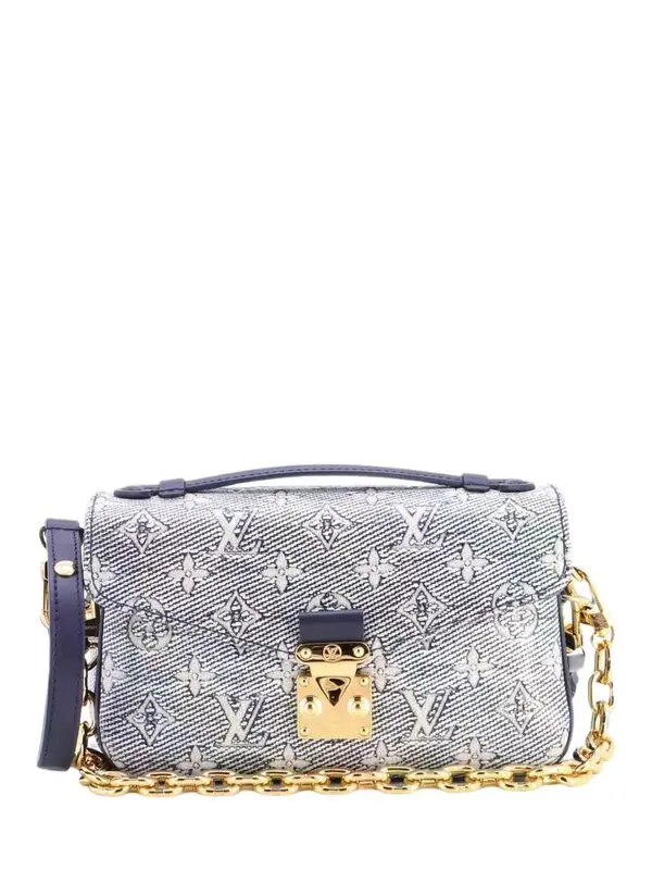 LOUIS VUITTON Pochette Metis Monogram Jacquard Canvas East West Shoulder Bag - Blue