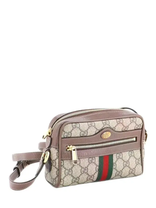 Gucci Ophidia Shoulder Bag Gg Coated Canvas Mini Crossbody - Brown