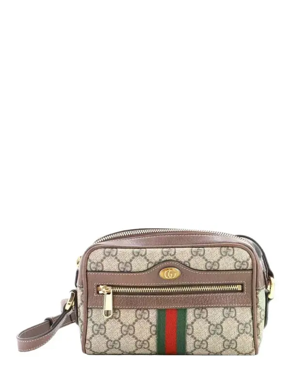 Gucci Ophidia Shoulder Bag Gg Coated Canvas Mini Crossbody Bag - Brown
