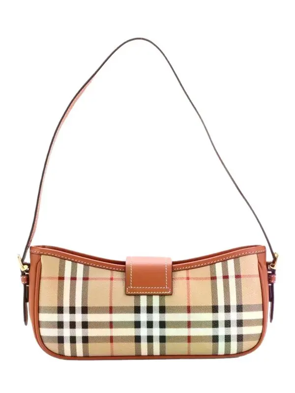 Burberry Vintage Check Coated Canvas Shoulder Bag With Buckle - Brown