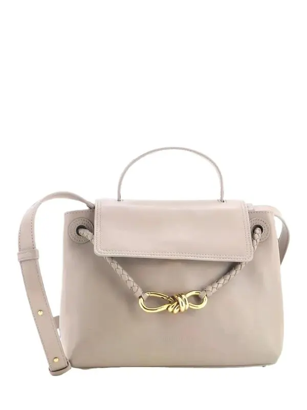 Bottega Veneta Ciao Ciao Top Handle Bag Leather With Intrecciato Detail Small Satchel - Neutrals