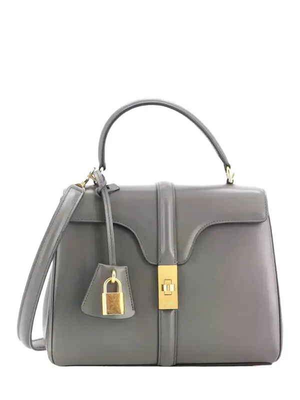 Celine 16 Top Handle Bag Smooth Calfskin Small Satchel - Grey