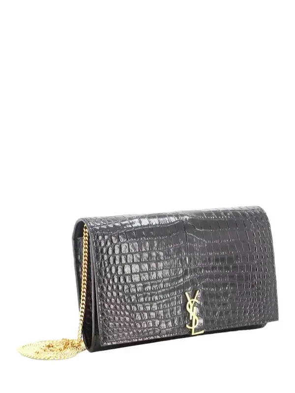 Saint Laurent Classic Monogram Flap Chain Wallet - Black