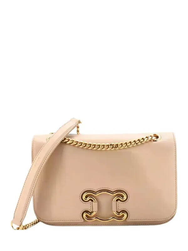 Celine Triomphe Frame Chain Shoulder Bag Leather Medium - Neutrals