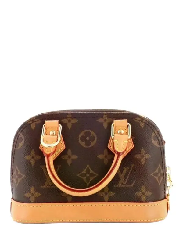 LOUIS VUITTON Alma Handbag Monogram Canvas Nano Satchel - Brown