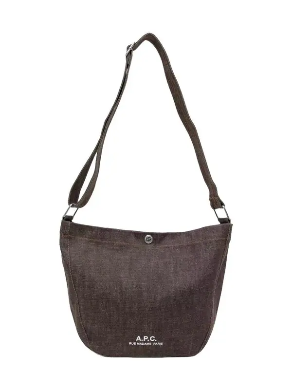 A.p.c. Logo Print Shoulder Bag - Silver