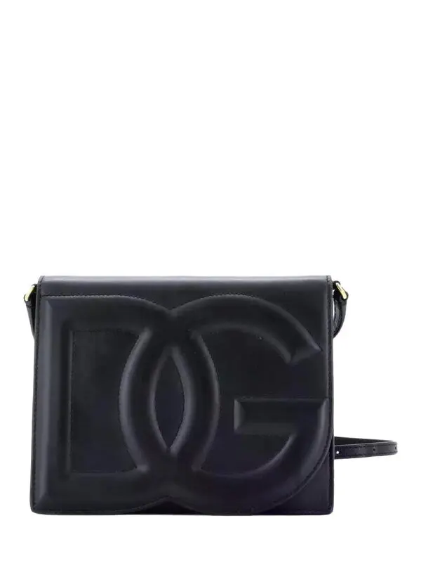 Dolce & Gabbana Dg Logo Flap Leather Small Crossbody Bag - Black