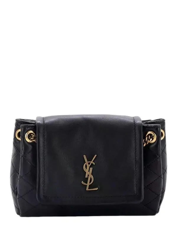 Saint Laurent Nolita Satchel Quilted Leather Mini Crossbody Bag - Black