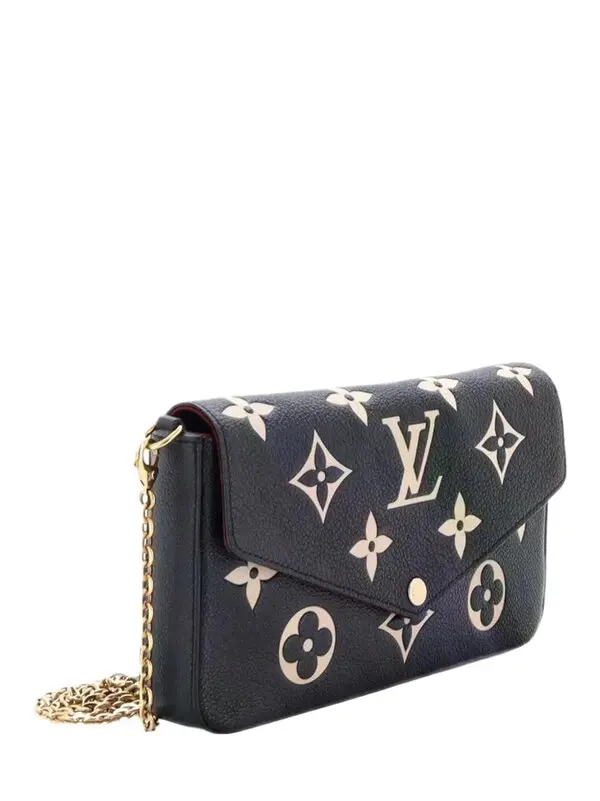 LOUIS VUITTON Felicie Pochette Monogram Empreinte Giant Crossbody Bag - Black