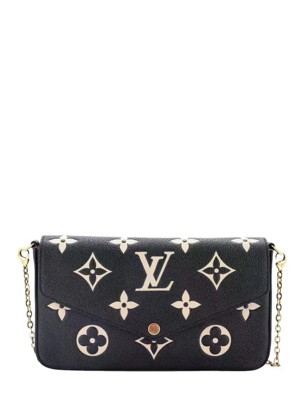 LOUIS VUITTON Felicie Pochette Bicolor Monogram Empreinte Giant Crossbody Bag - Black