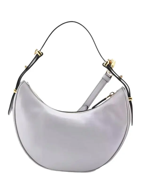 Prada Half Moon Leather Mini Hobo Bag - Grey