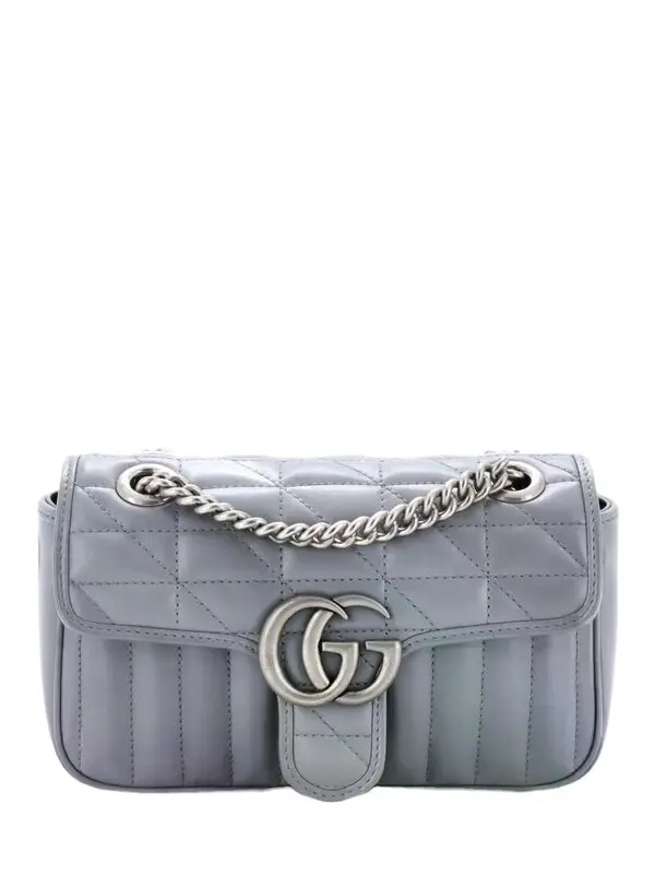 Gucci Gg Marmont Matelassé Leather Mini Shoulder Bag - Grey
