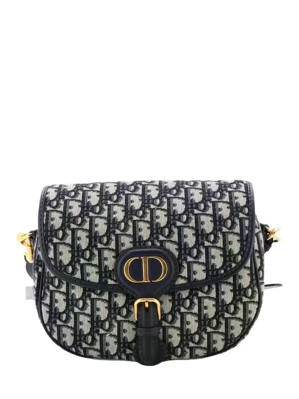 Dior Bobby Flap Bag Oblique Canvas Medium Crossbody Bag - Blue