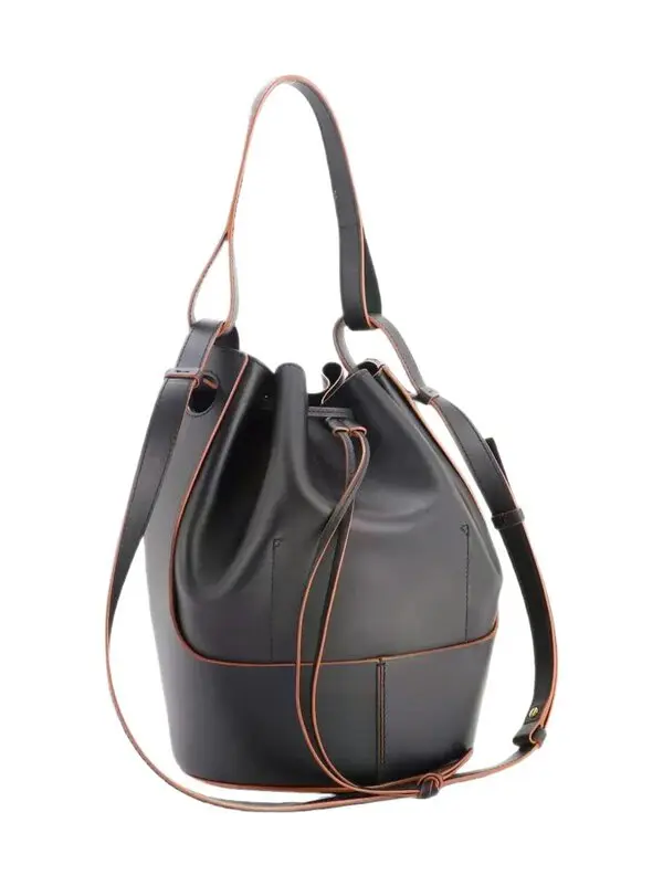Loewe Balloon Leather Small Bucket Bag - Black