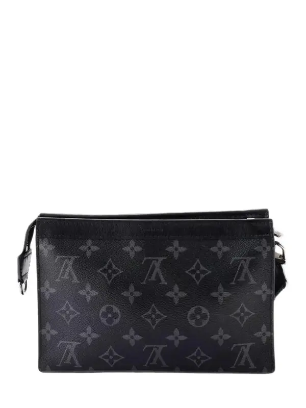 LOUIS VUITTON Gaston Wearable Wallet Monogram Eclipse Canvas Crossbody Bag - Black