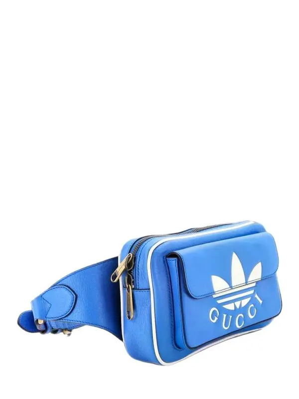 Gucci X Adidas Zip Leather Belt Bag - Blue