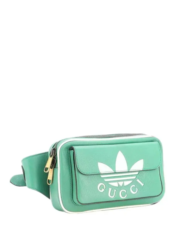 Gucci X Adidas Zip Leather Belt Bag - Green