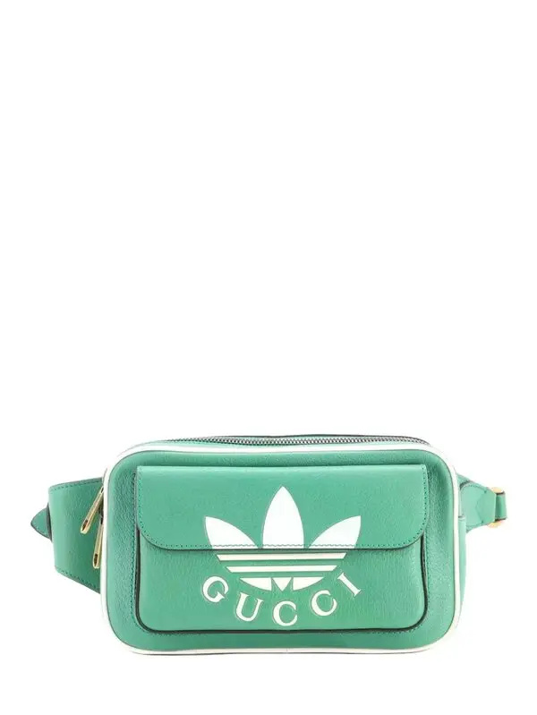 Gucci X Adidas Zip Leather Belt Bag - Green