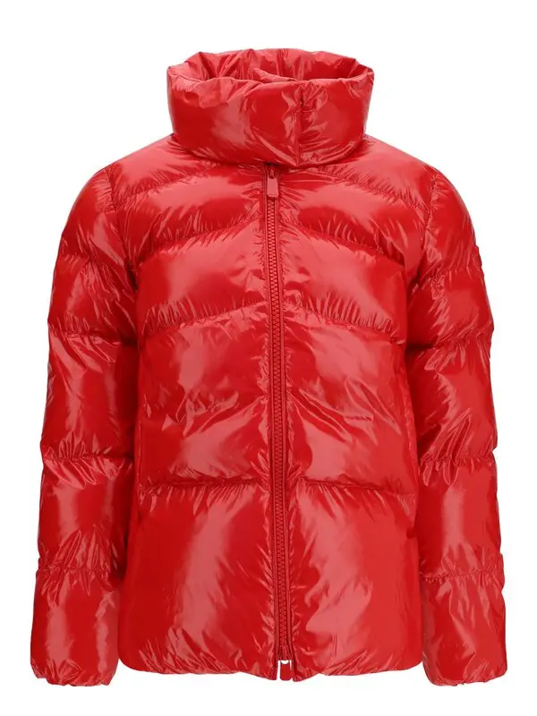 Pinko Quilted Down Jacket With High Collar - Red