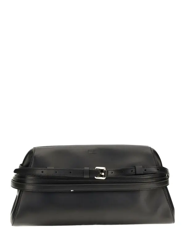 Moschino Adjustable Shoulder Bag With Embossed Logo - Black
