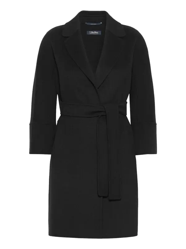 Max Mara Wide-fit Belted Wool Coat - Nero