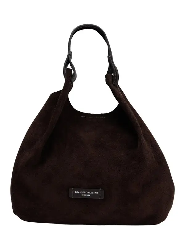 GIANNI CHIARINI Suede Tote Handbag - Brown