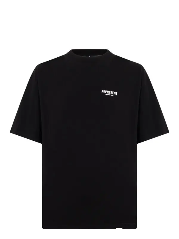 REPRESENT Mini Embroidered Logo Crew Neck Short-sleeve T-shirt - Black