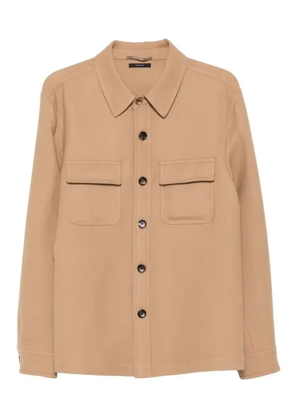 TOM FORD Virgin Wool & Silk Overcoat - Brown