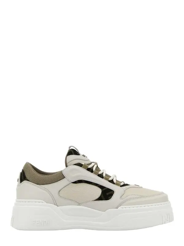 Fendi Force Leather Sneakers - White