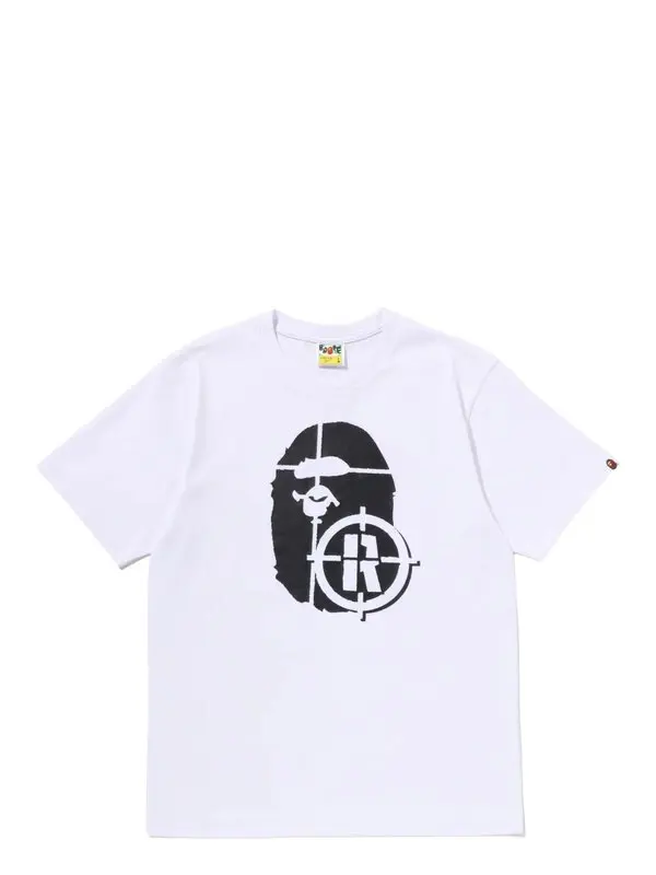 A BATHING APE Hunting Ape Head T-shirt 'white - Black
